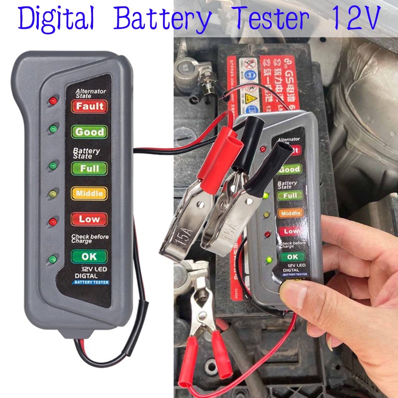 Battery Alternator Charging Test Tester Car Van Motorbike With LED ...