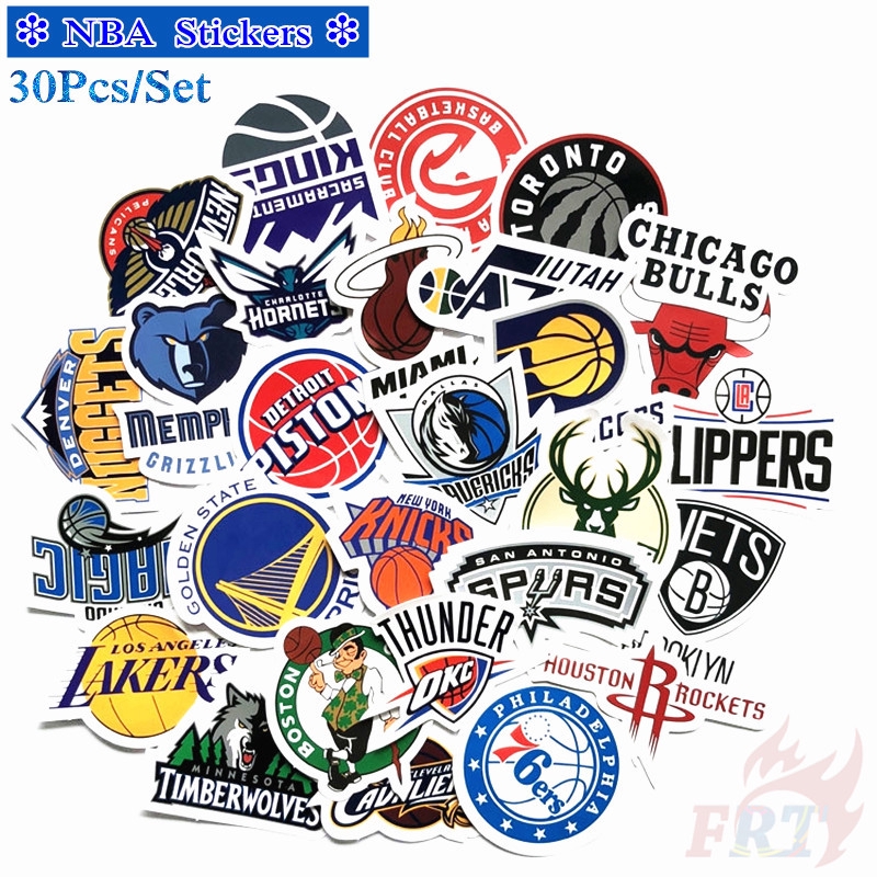 NBA Team Logo Series A Stickers 30Pcs/Set DIY Mixed Waterproof Doodle ...