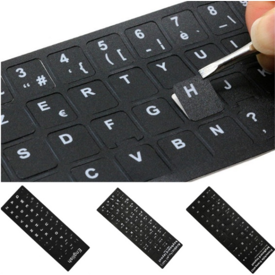 Shirly English Keyboard Replacement Stickers White Or Black Any PC ...