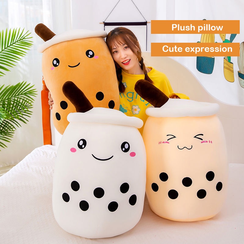 50cm Bubble Tea plush toy, Stuffed Boba Plush Pillow, Food Milk Tea ...