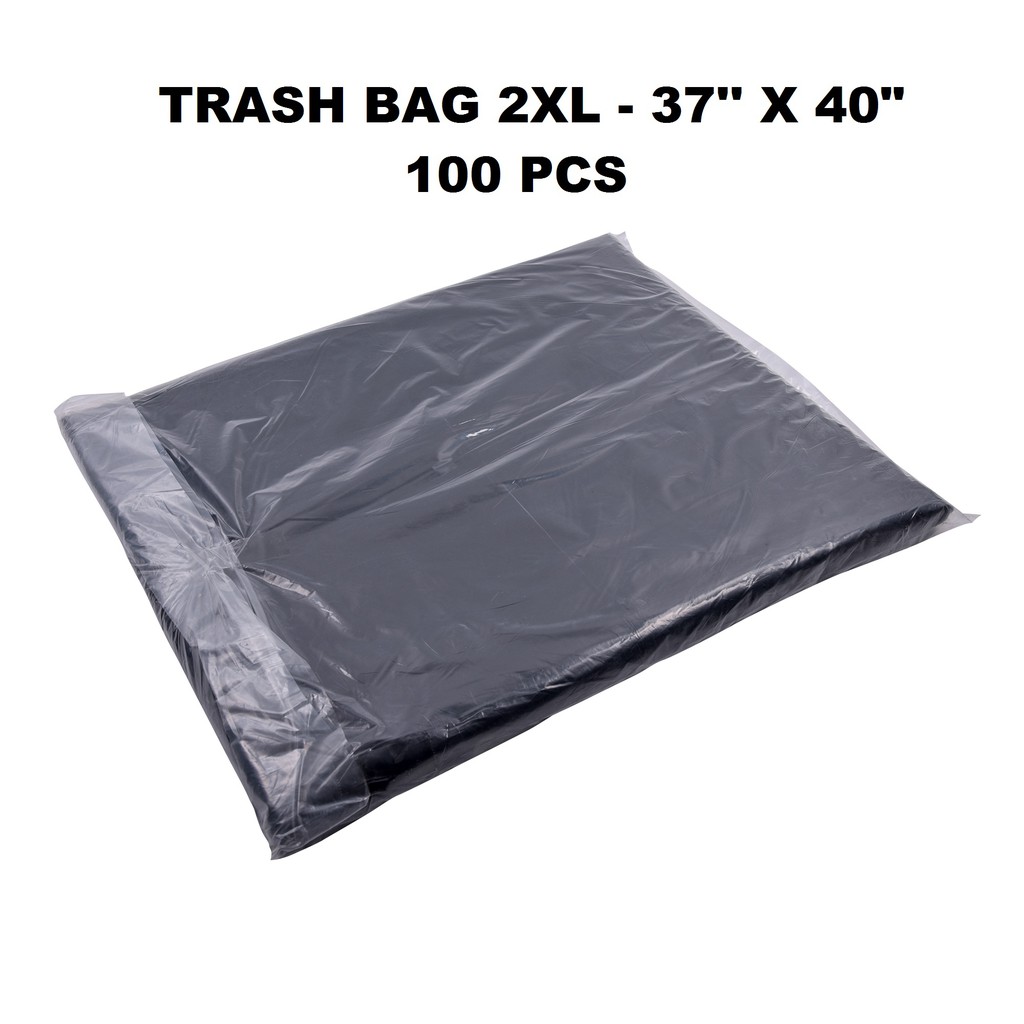 100 pcs Trash Bag 2XL 37" x 40" and 3XL 40 inches x 44inches BLACK ...