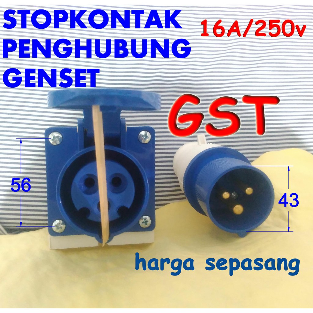 Generator connecting plug socket with 16A electrical installation ...