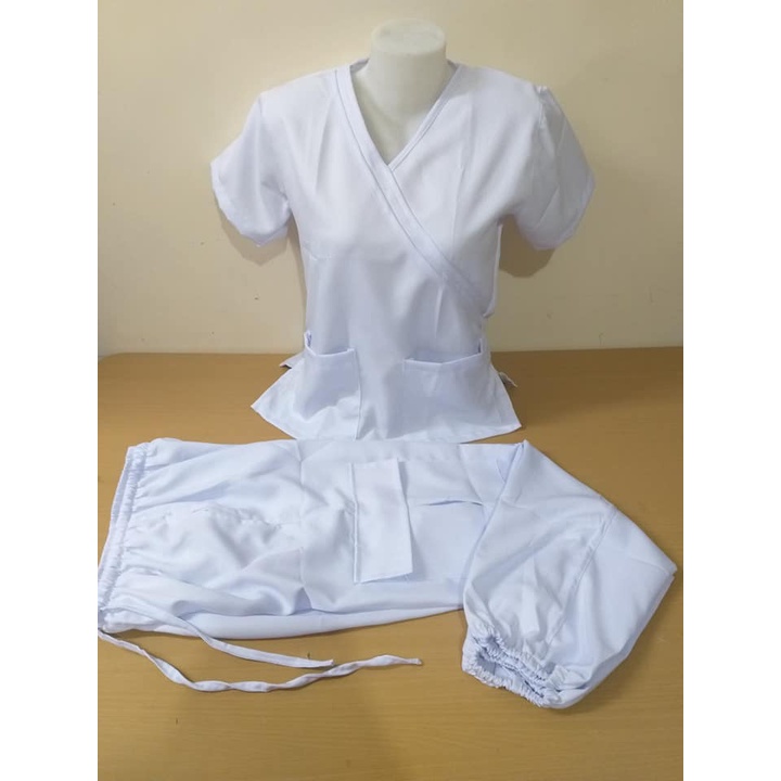 WHITE PITCH TWILL SET CLOTH SCRUBSUITS = MAKAPAL & MALAMBOT / CARGO ...