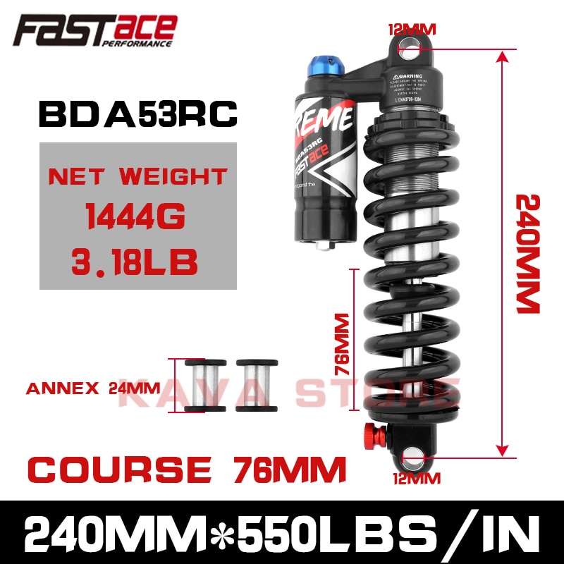 Fastace DBA53RC Mountain Bike Downhill Rear Shock 190mm 200m 210mm ...