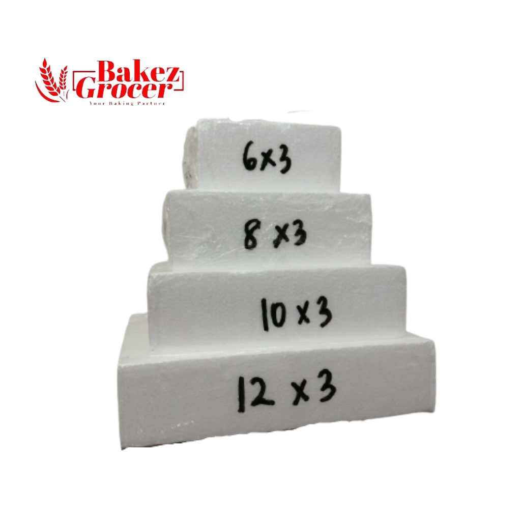 Styrofoam Square Shape Cake Dummy H3" | Shopee Philippines