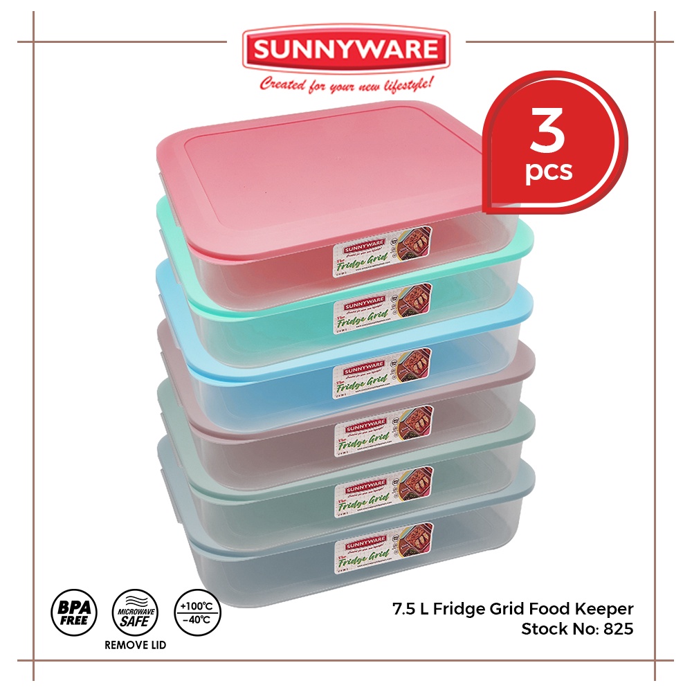3pcs 7.5 L Fridge Grid Food Keeper [Sunnyware 825] | Plasticware ...