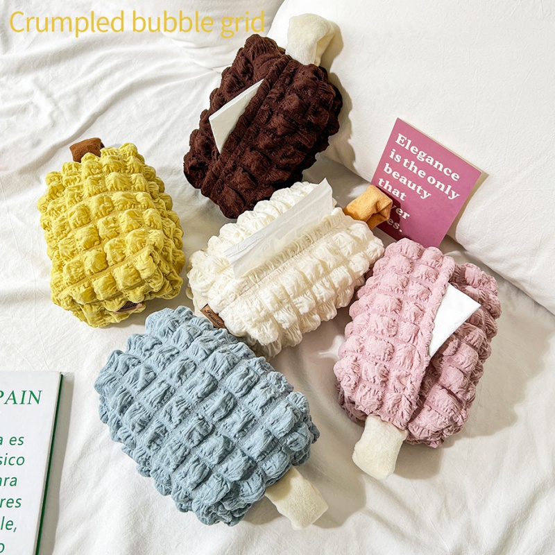 Tissue Box Korean Cream Puff Paper Towel Storage Box Soft Crumpled ...
