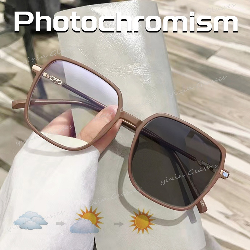 Photochromic Anti Radiation Eyeglasses For Women Men square Frames ...