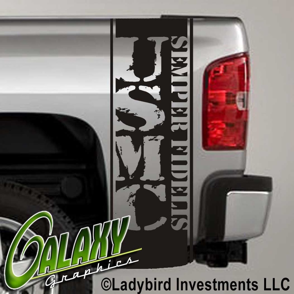 Universal 1Set/2Pcs USMC Decal Truck Bed Side Stripes x2 - Ram Chevy ...