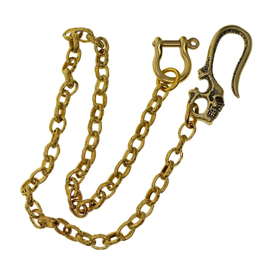 Men Golden Brass Wallet Chain Rocker Biker Big Skulls | Shopee Philippines