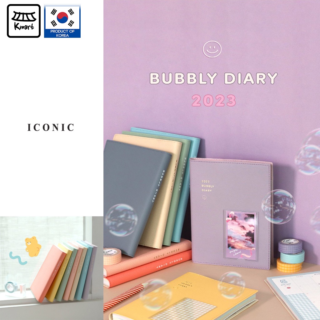 [Korean Planner] ICONIC BUBBLY Diary 2023 Scheduler & Planner Monthly ...