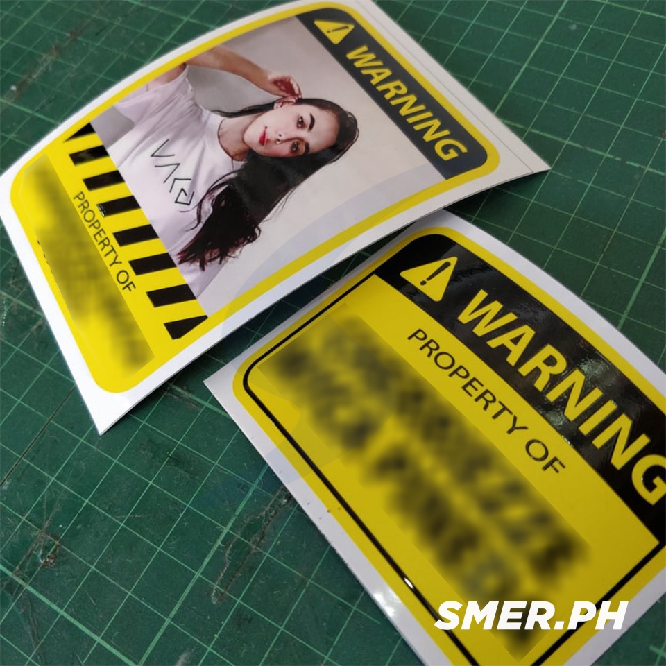 Motorcycle Sticker Warning! Property of! Customize UV Print Matte ...