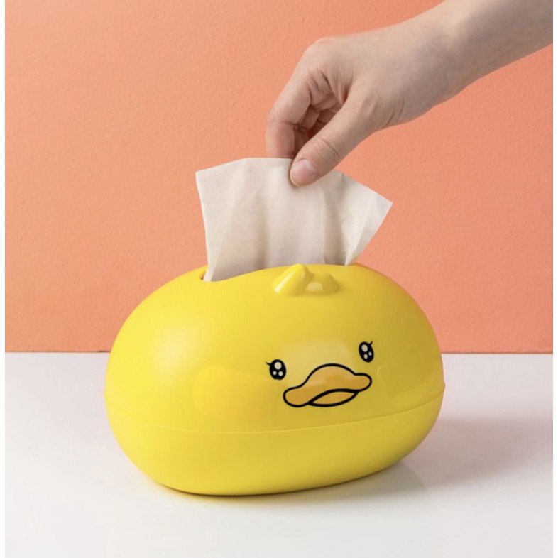 Cute yellow duck tissue box, premium character tissue box can be used ...