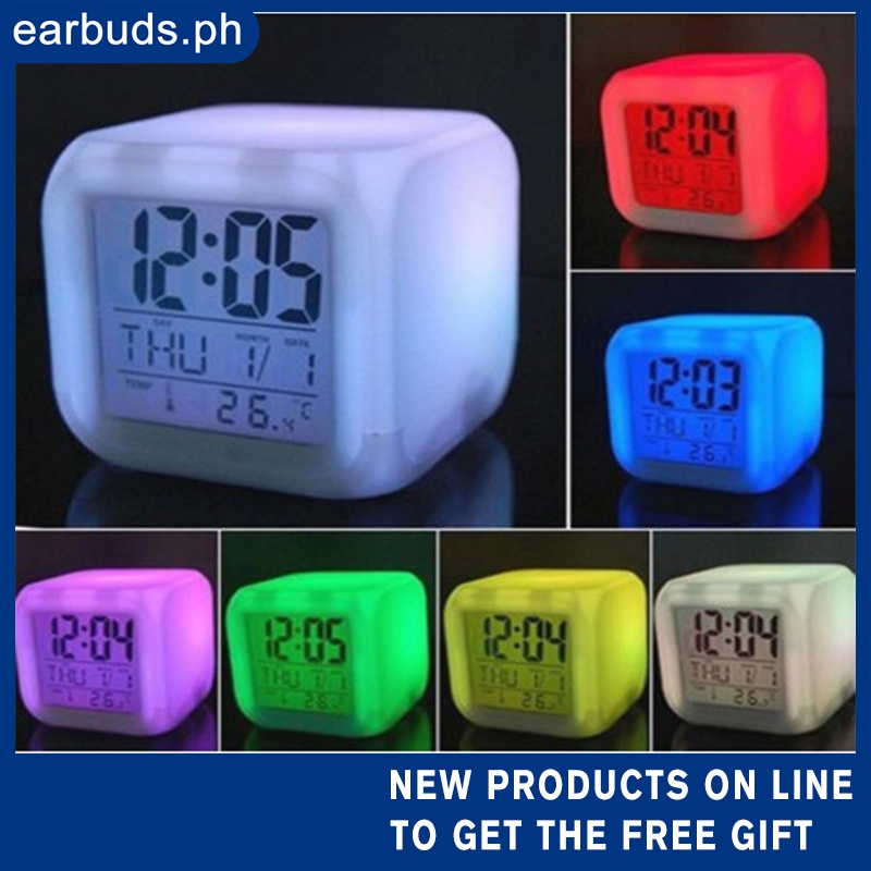 Color-changing Square Clock LED Pattern Can Be Customized Alarm Clock ...