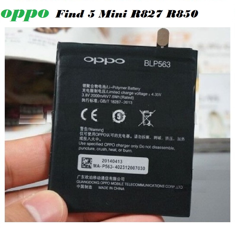 Oppo Battery for Oppo Find 5 Mini R827 R850 Model: BLP563 Original ...