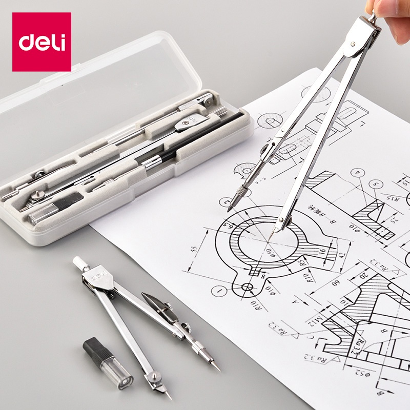 Metal Compass Set, Geometry Drafting, Compasses with Lead Core for ...
