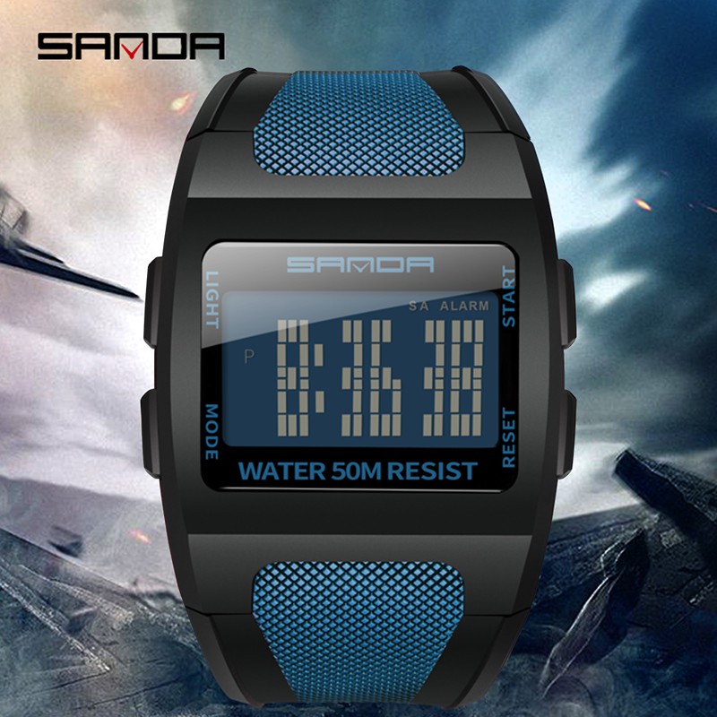 SANDA Mens Watch LED Digital Fashion Waterproof Luminous Men Watch ...
