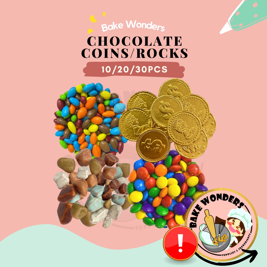 Chocolate Gold Coins/ Chocolate Coloured Rocks/ Chocolate Rocks (10/20 ...