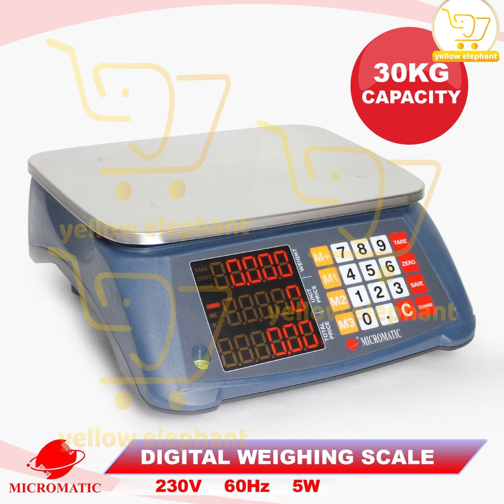 Micromatic Digital Weighing Scale (30kg Capacity) Mds 30ds Yellow ...