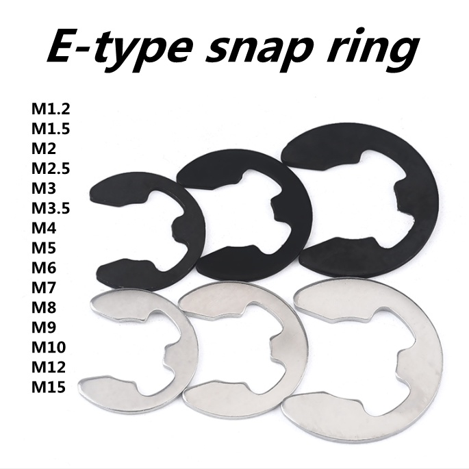 Snap ring E-type snap ring 304 stainless steel/65Mn steel open buckleM1 ...