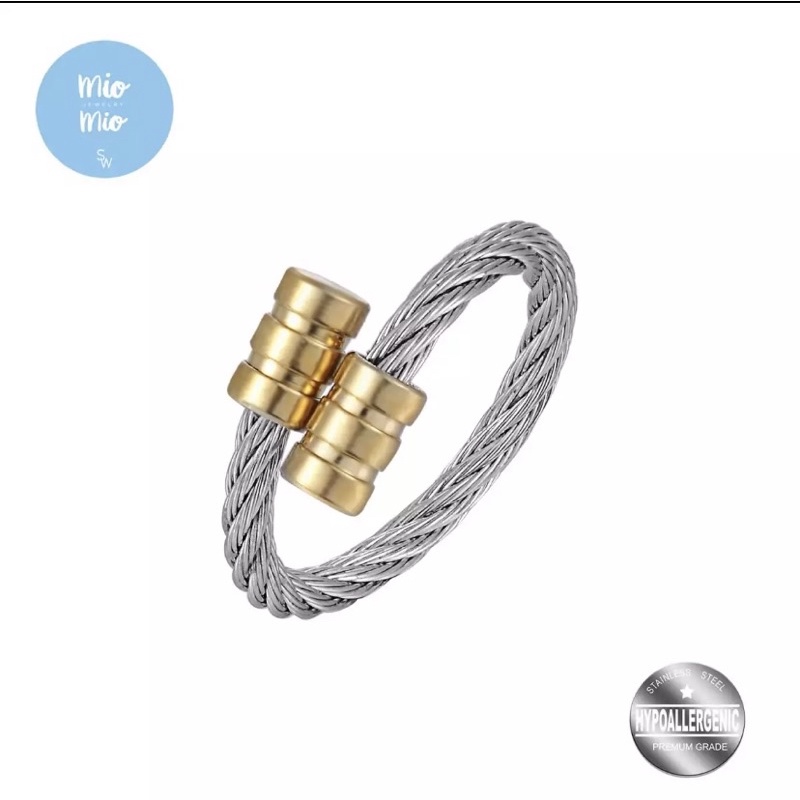 Silverworks Twisted Cable Ring with Gold Plated end (X3982) | Shopee ...
