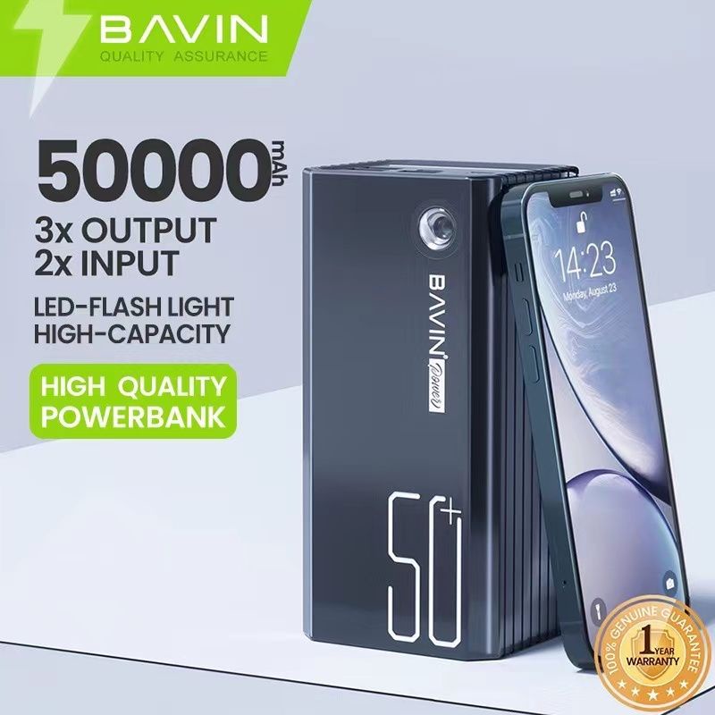 BAVIN Original 50000mah Powerbank Charging 3 USB Output & Type-C Micro ...