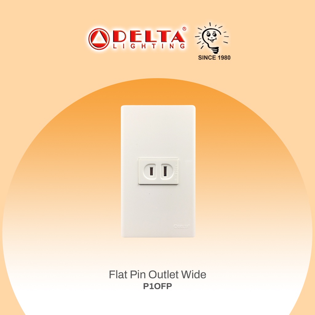 Delta Lighting Wiring Devices Flat Pin Outlet Wide | Shopee Philippines