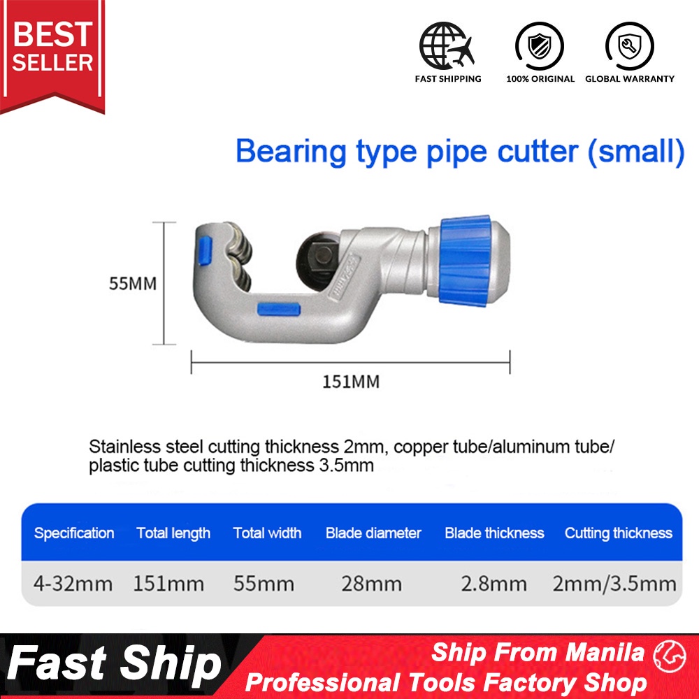 Stainless Steel Roller Type Tube Cutter Metal Scissor Bearing Pipe ...