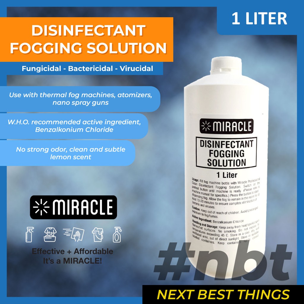Miracle Disinfectant Fog Solution / Fogging Solution (Lemon) - 1 Liter ... Miracle Disinfectant Fog Solution / Fogging Solution (Lemon) - 1 Liter ...