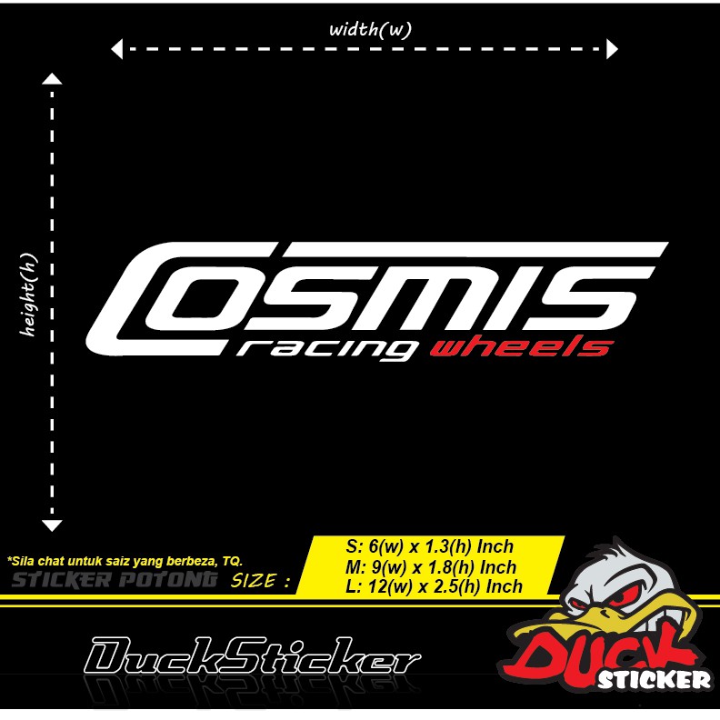 COSMIS RACING WHEELS STICKER 1PCS | Shopee Philippines