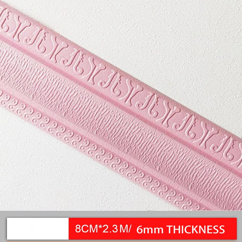 2.3m 3D Wallpaper Border Wall Sticker Wall Trim Line Waterproof PE Foam ...