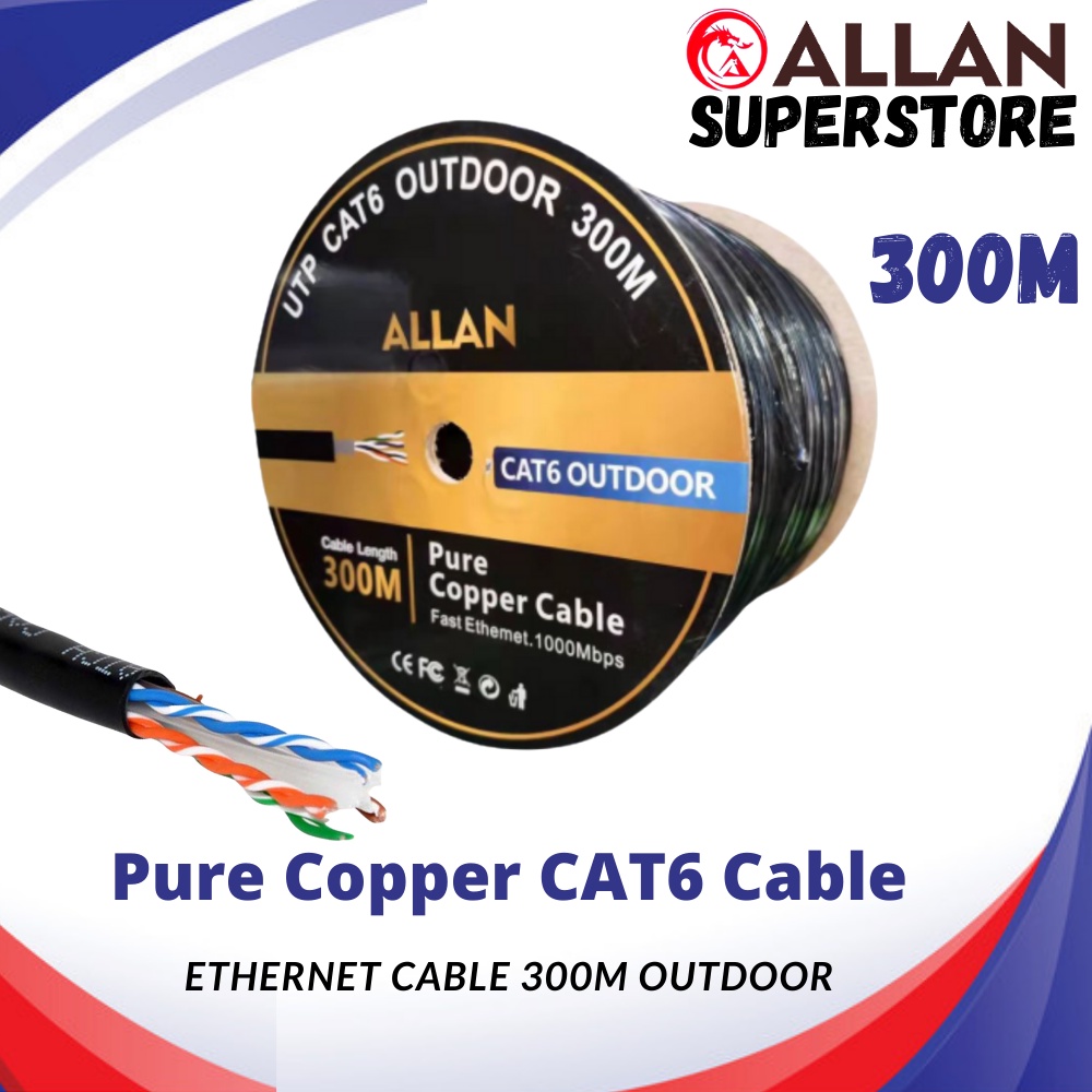 Allan Superstore Pure Copper Cat6 300m Outdoor For Network Connection ...