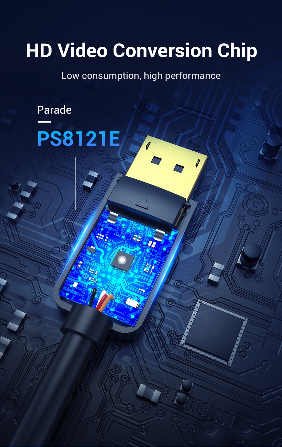 Vention DisplayPort to DVI Cable Video Adapter Compatible for Monitor ...