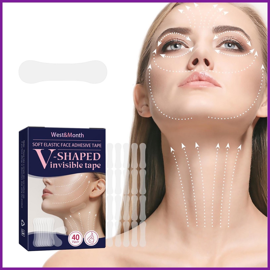40pcs Invisible Face Lift Tape Waterproof V-Shape Face Lift Tapes and ...