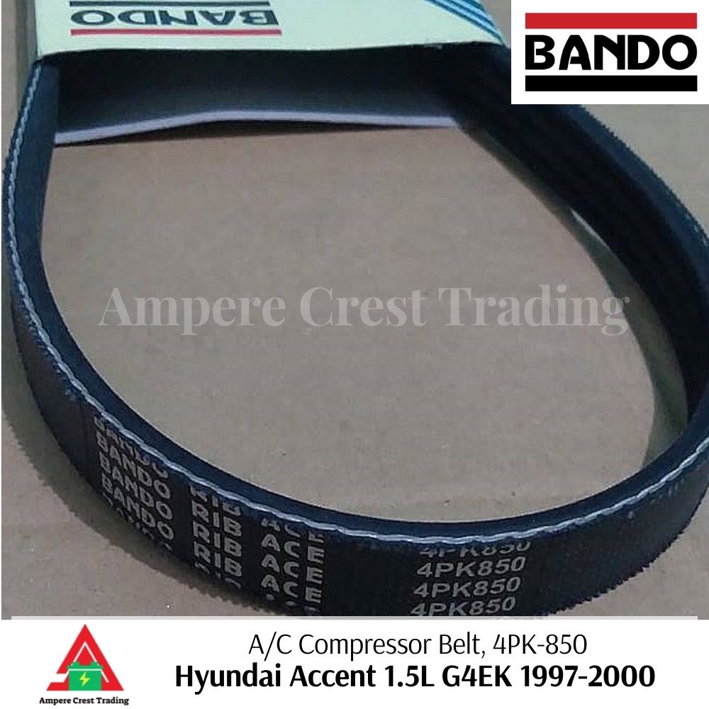Bando A/C Belt 4PK850 Hyundai Accent 1.5L G4EK 1997-2000 4PK-850 | Shopee Philippines
