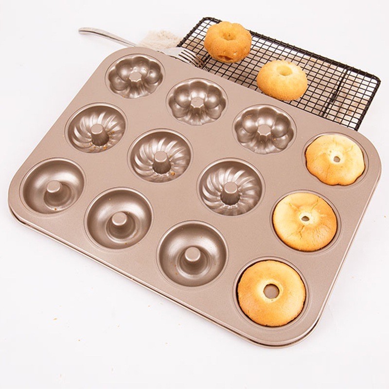 12 Holes Assorted Donut Pan Donut Baking Pan | Shopee Philippines