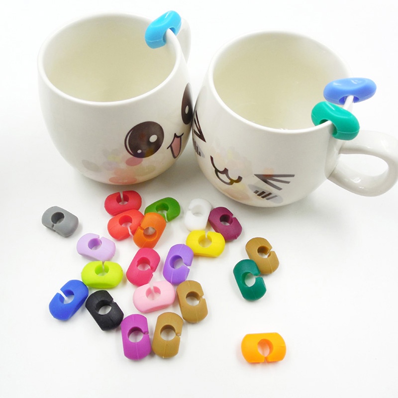 24-color Silicone Wine Glasses Labels Color Markers Party Cups ...