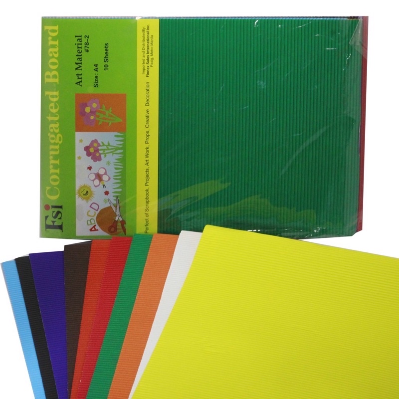 10 Sheets FSI Corrugated Board Size A4 Assorted Colors Scrapbook Art ...