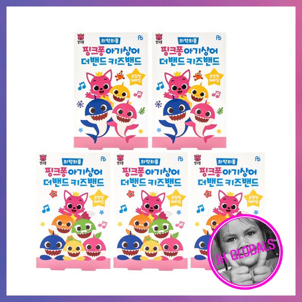 Korean Pinkfong Kids Band Aid Plaster 16 pcs Pink Fong Baby Shark ...