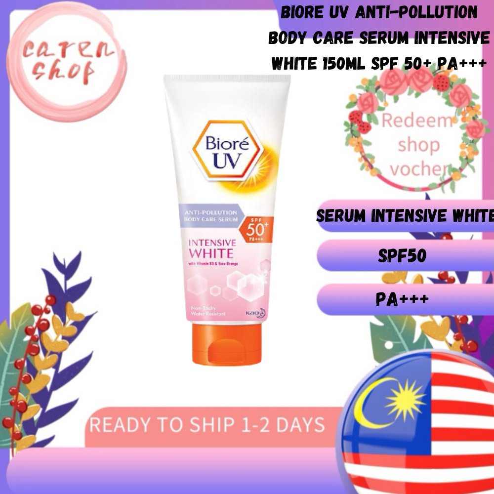 Biore UV Anti-Pollution Body Care Serum Intensive White 150ml SPF 50+ PA+++ (G) | Shopee Philippines