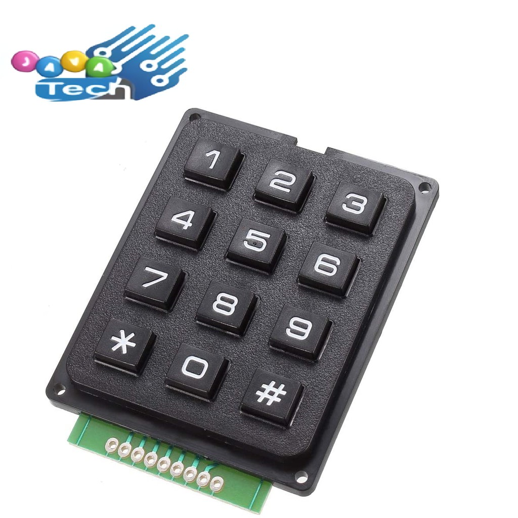 HITAM Keypad Module 3x4 Matrix Array 12 Key Solid Hard Keyboard Black | Shopee Philippines