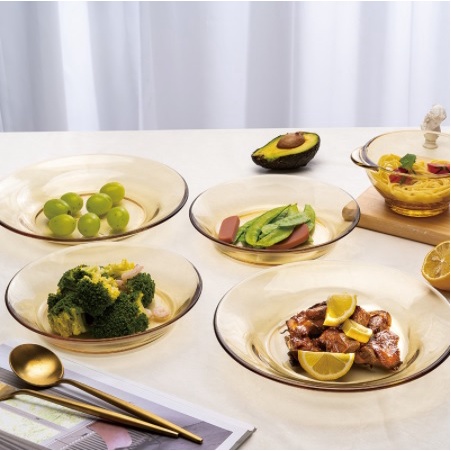 LG NRQ4002-3 278MM DELISOGA Dinner Plate Color Amber Glass Cake Plate ...