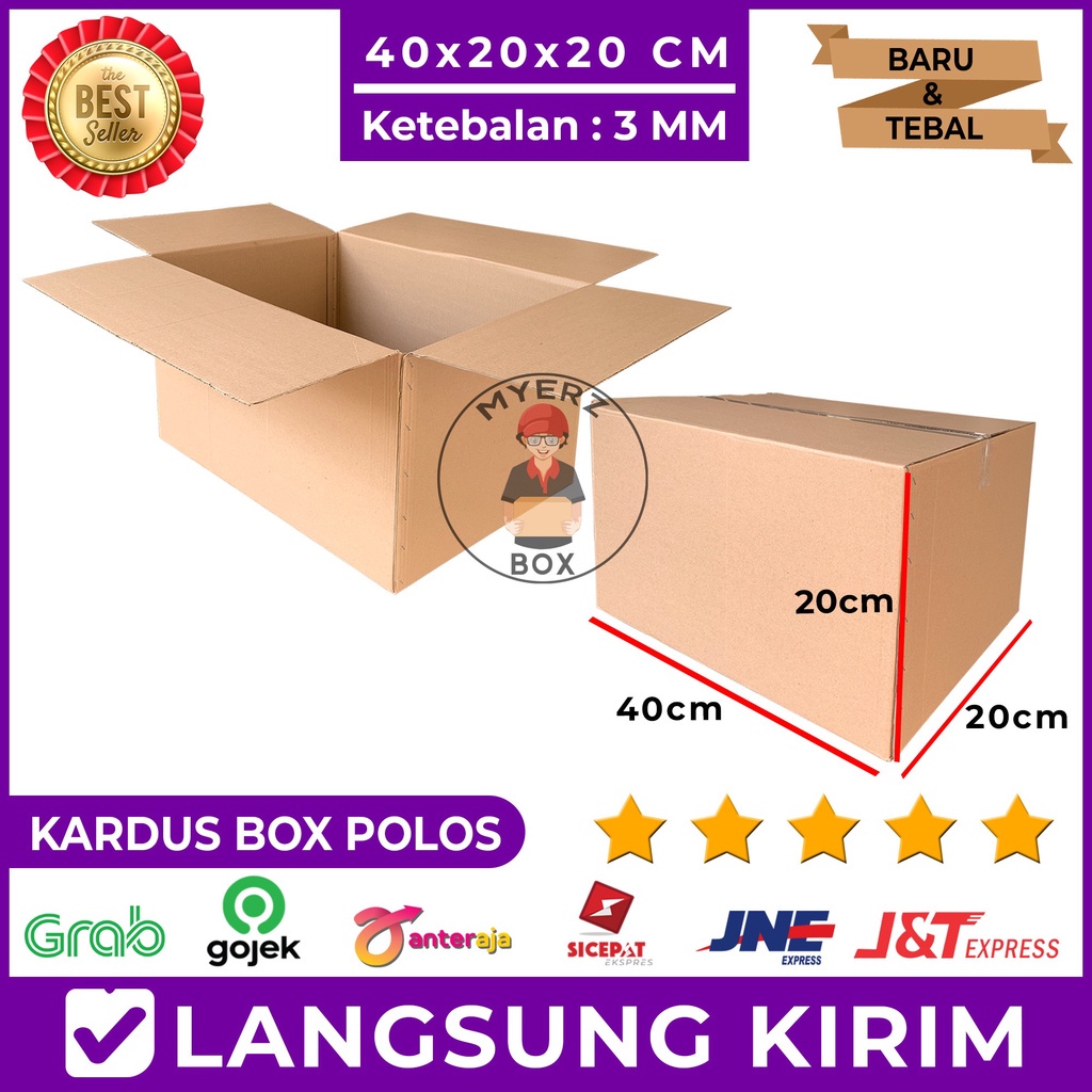 Plain Cardboard/Cardboard Box Packing 40x20x20 Cm Single Wall, Thick ...