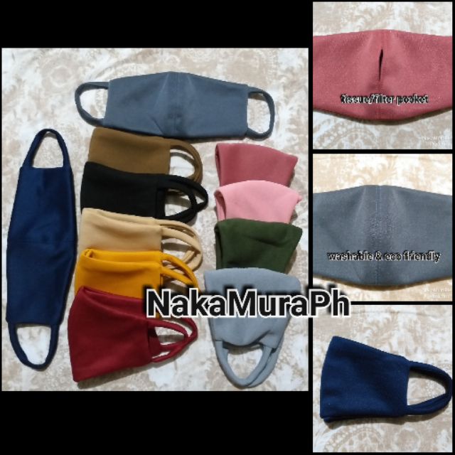 Neoprene Washable Face Mask (unisex with filter/tissue pocket) | Shopee ...