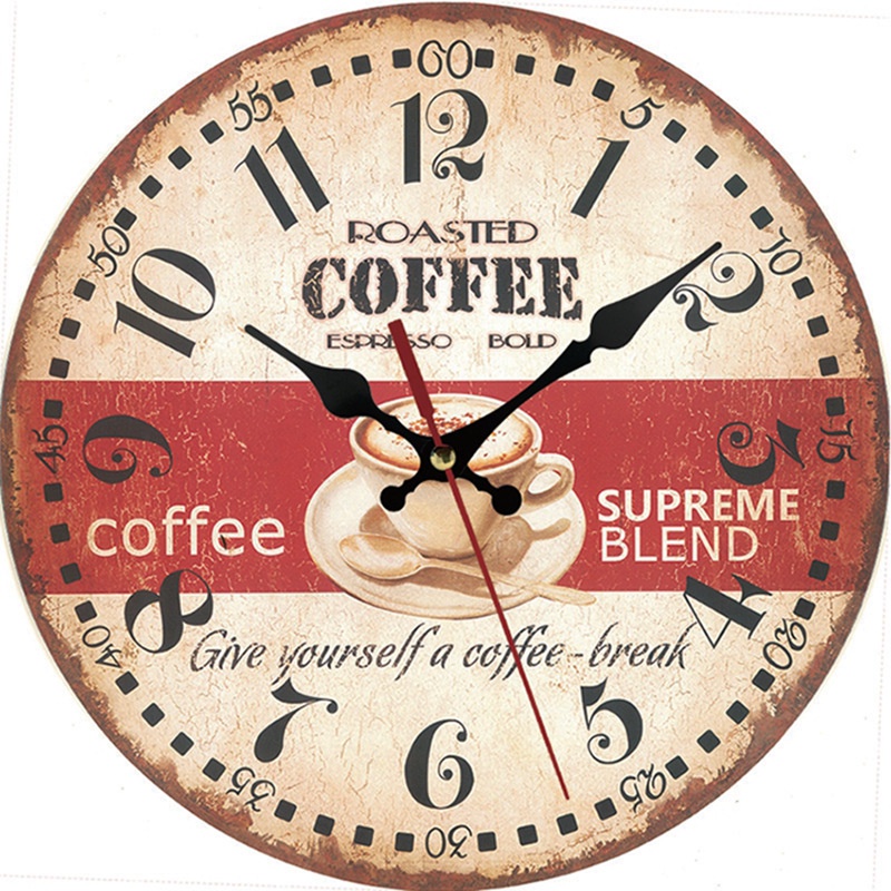 TOP HOME PH Vintage Retro Style wall clock European Creative wooden ...