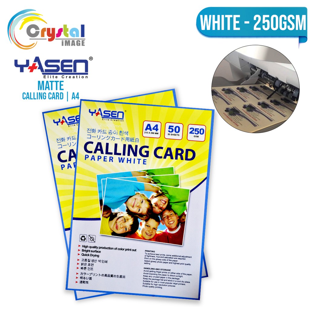 Yasen Calling Card Paper Matte A4 Size 220GSM / 240GSM / 250GSM (50 ...