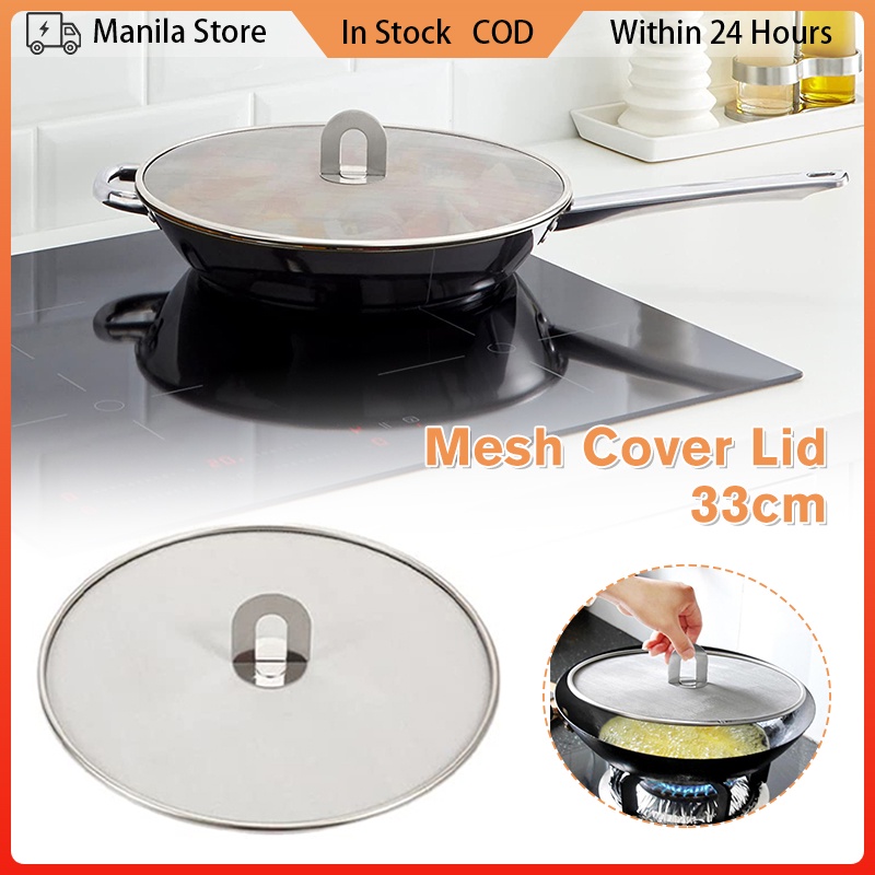 Kitchen Frying Pan Oil Proofing Lid Stainless Steel Cooking Oil ...
