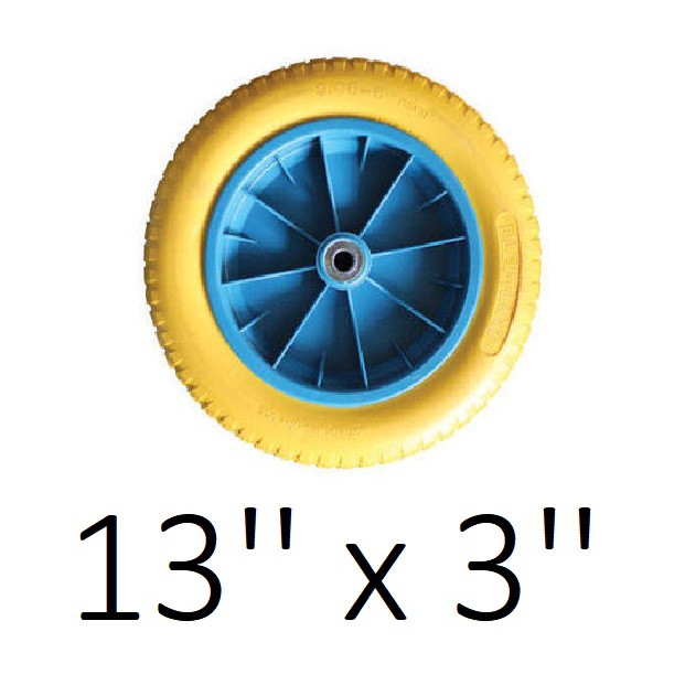 13" x 3" PVC PU Pneumatic Wheel WheelBarrow Nylon PU Tyre Plastic Rim ...