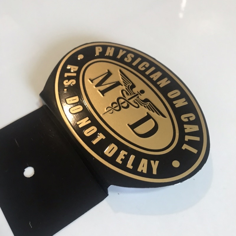 Physician MD Car Badge Plate Emblem Black Gold Accessories Gift ...