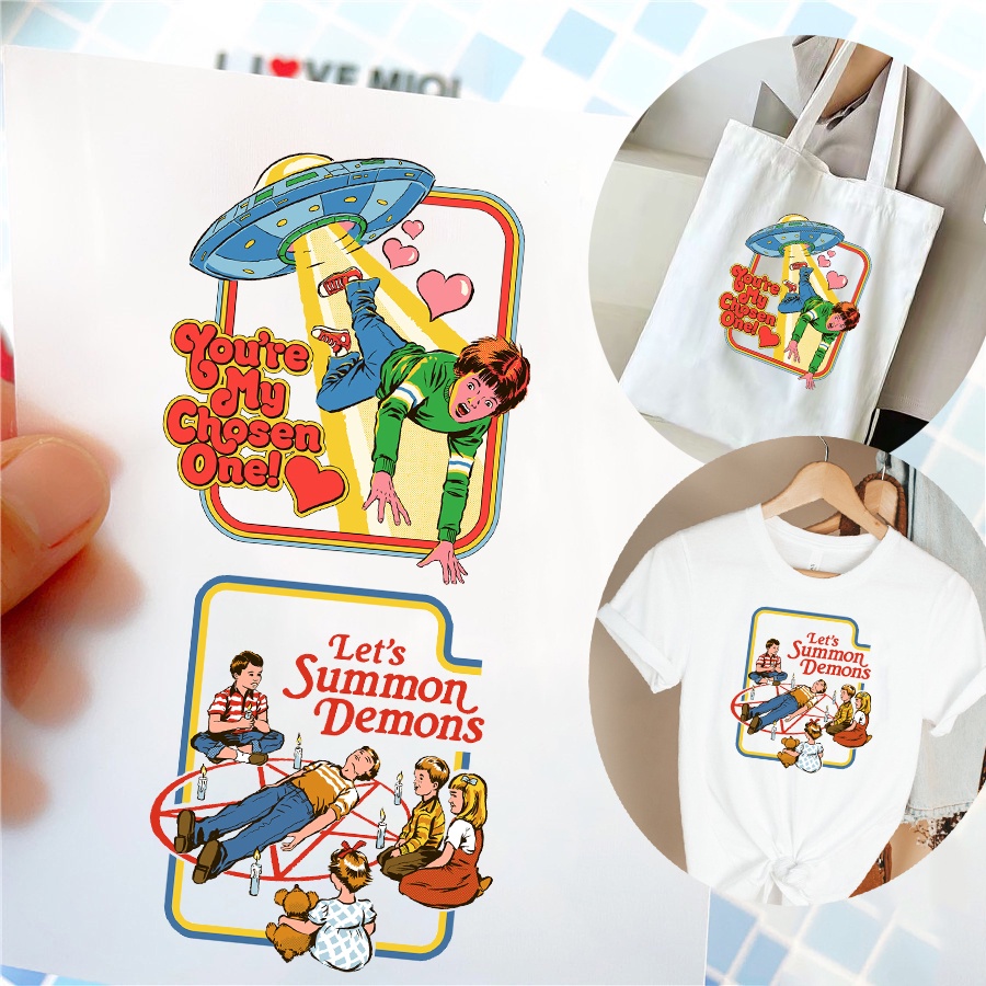 Evil Devil Letter Print Patches Thermal Press Stickers for Clothes ...